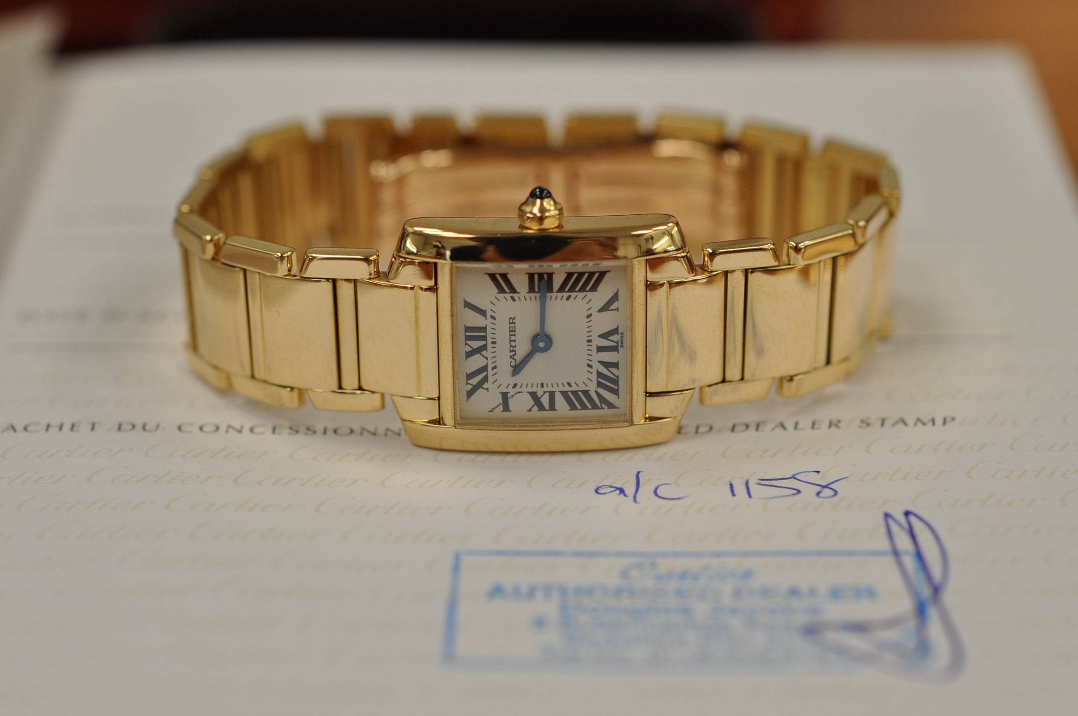 Cartier 18ct Gold Tank Francaise SM - Hackett Watches