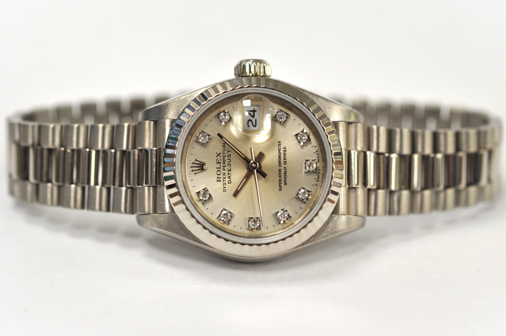 Rolex c1988 18ct White Gold Lady Datejust - Hackett Watches